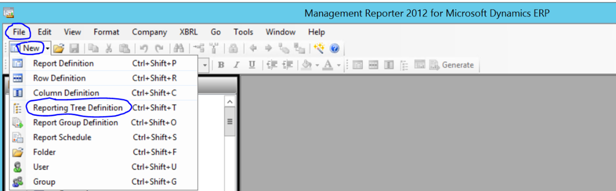 Creating reporting trees in Management Reporter