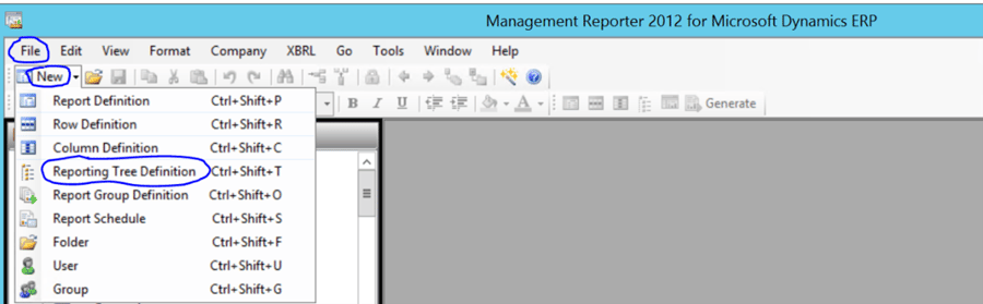 Creating reporting trees in Management Reporter