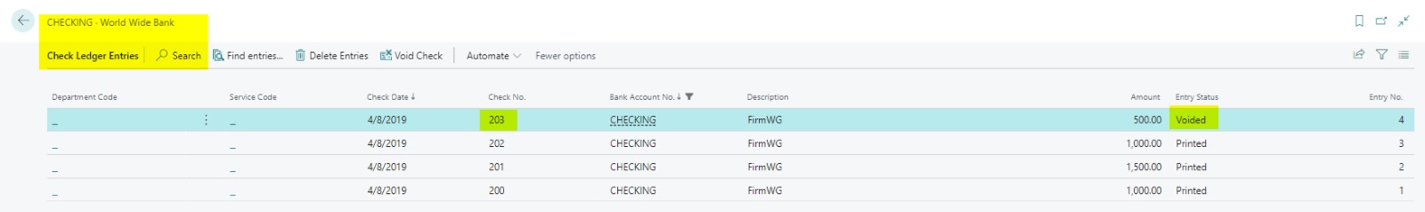 How to Void Checks in Microsoft Dynamics 365 Business Central