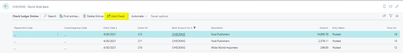 How to Void Checks in Microsoft Dynamics 365 Business Central