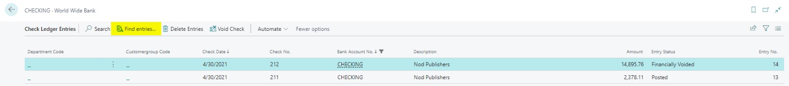 How to Void Checks in Microsoft Dynamics 365 Business Central